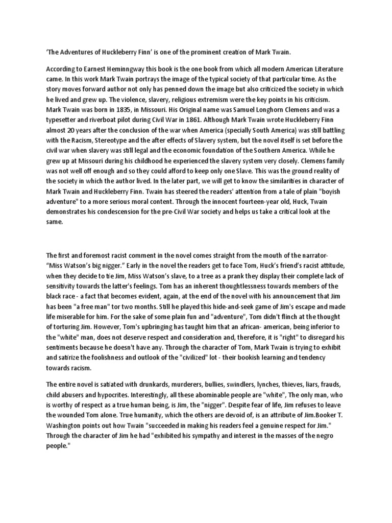 The Adventures of Huckleberry Finn | PDF | Adventures Of Huckleberry ...