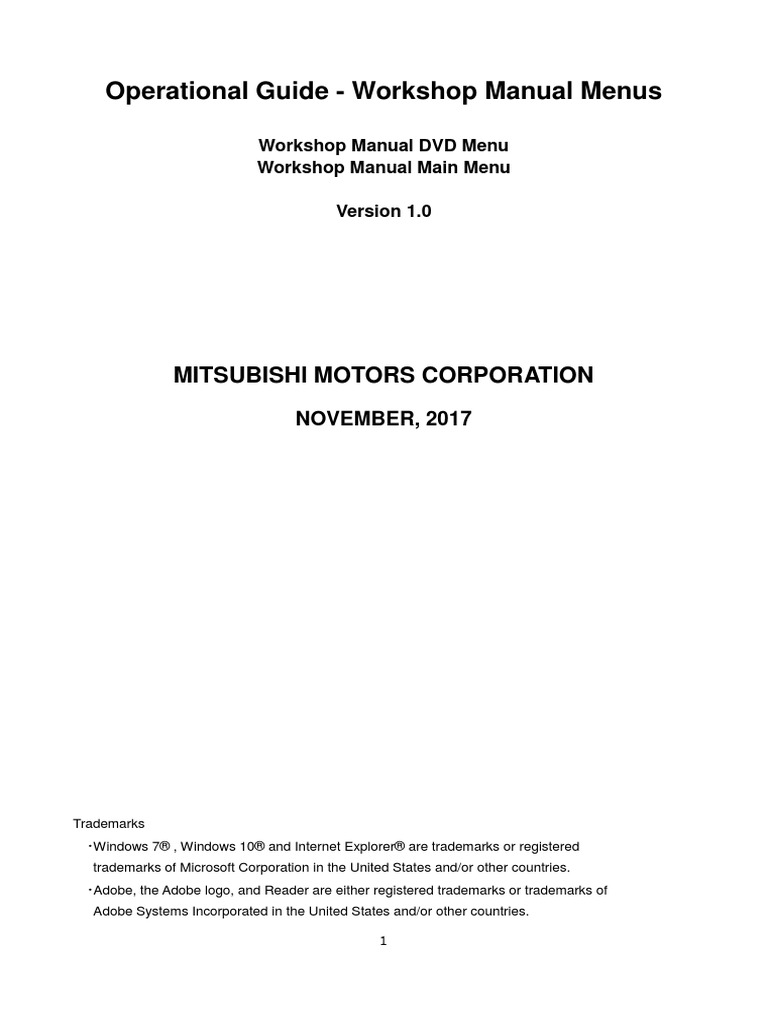 Operational Guide - Workshop Manual Menus v1.0 | PDF | Menu (Computing ...