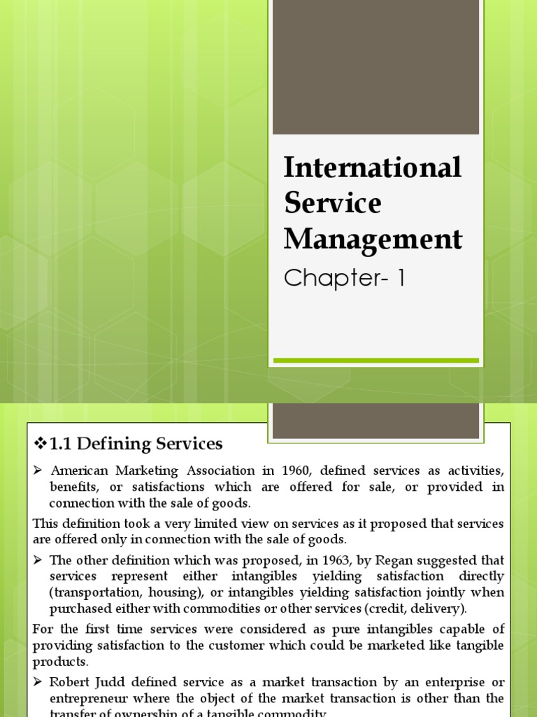 International Service Management chapter 1 BBA IB Semester VI | PDF ...