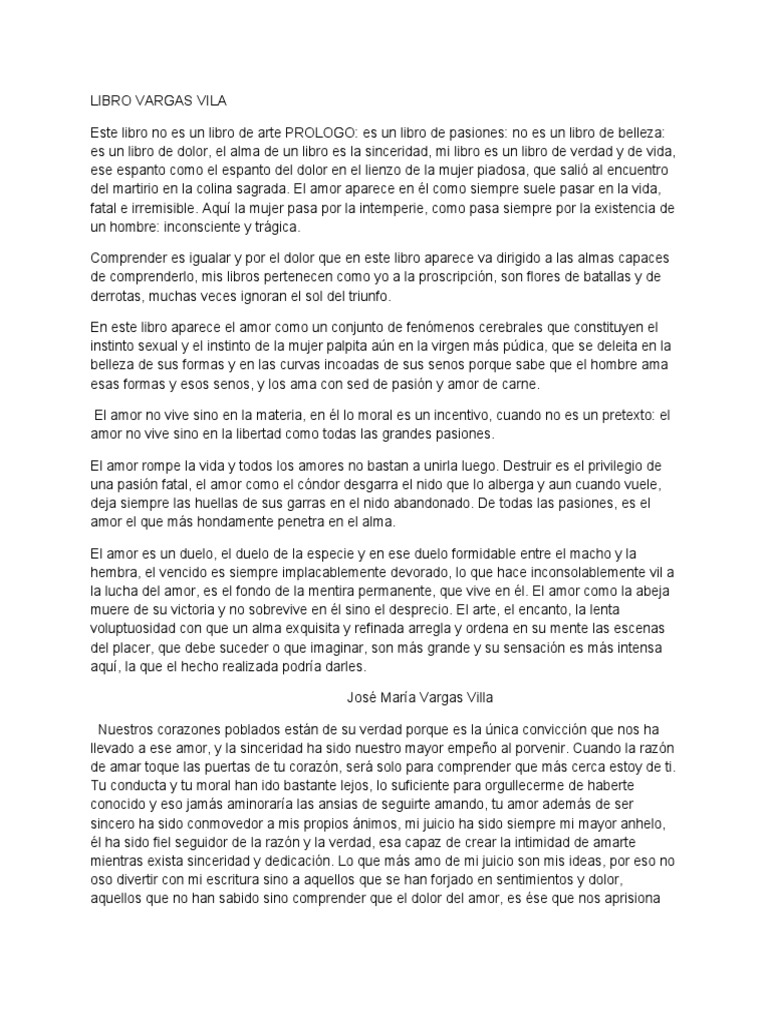 Cartas de Amor de José María Vargas Vila | PDF | Amor | Verdad