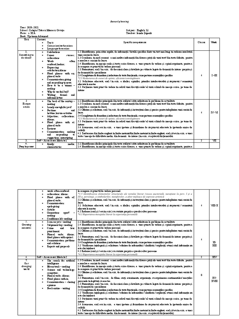 XI A Upstream Advanced | PDF