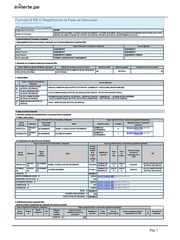 Formato 8c | PDF | Tratamiento de aguas residuales | Economias