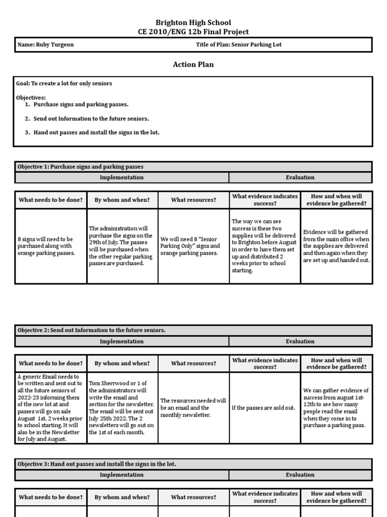 Copy of Action Plan Template Bhs 1 | PDF | Computing | Software Engineering