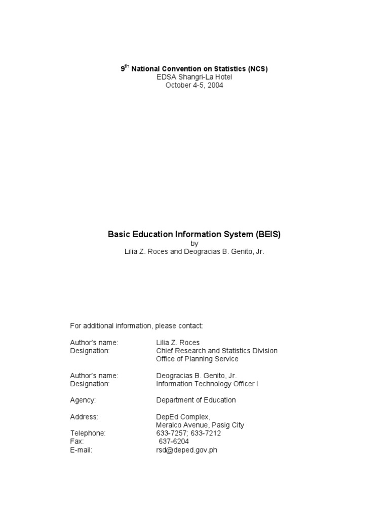 Education BEIS | PDF | Management Information System | Information System
