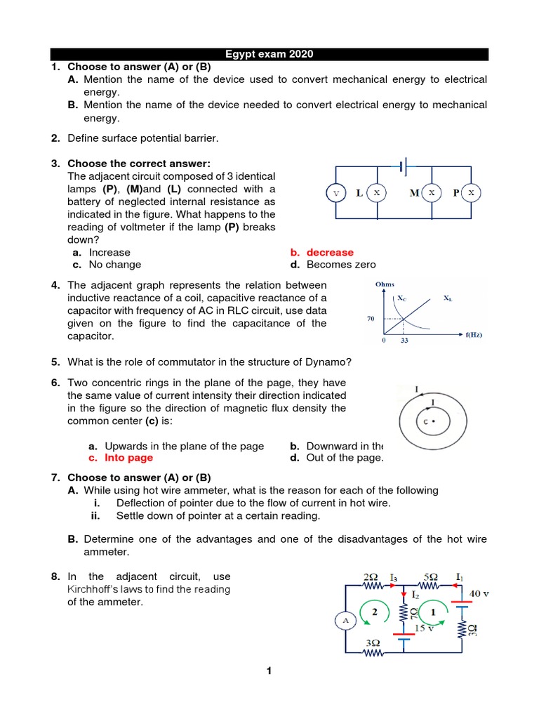 Understanding Electricity and Magnetism through Practice Questions ...