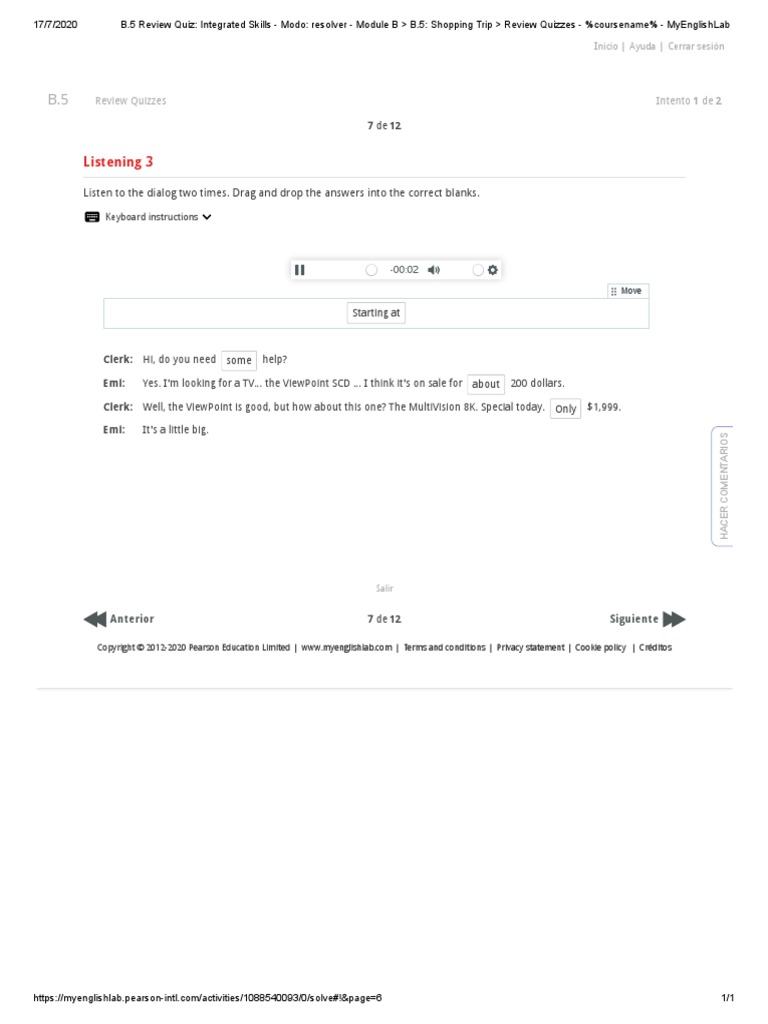 B.5 Integrated Skills Review Quiz | PDF