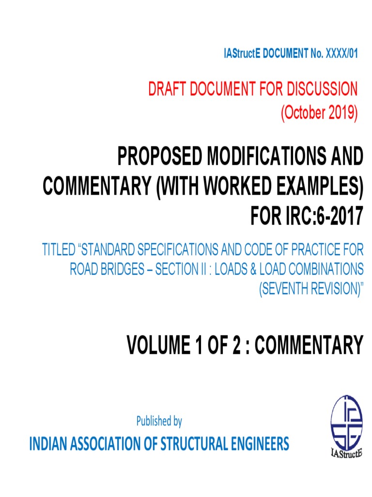 Irc-6 Volume-1 - Commentary 04-11-19 IAStructE | PDF | Bridge | Force