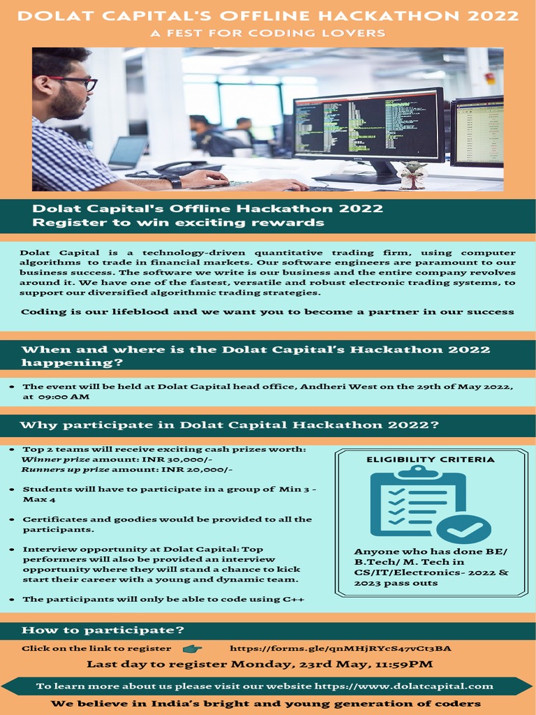 Dolat Capital's Offline Hackathon Brochure 2022 | PDF