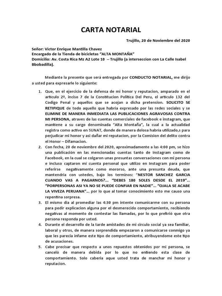Carta Notarial | PDF