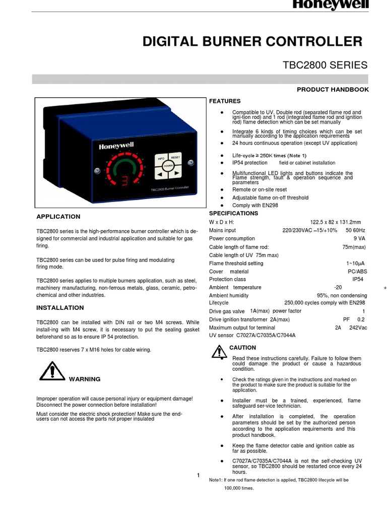 Digital Burner Controller: Tbc2800 Series | PDF | Electrical Wiring ...