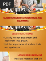 Classifications of Kitchen Equipments | PDF | Kitchen Utensil | Kitchen