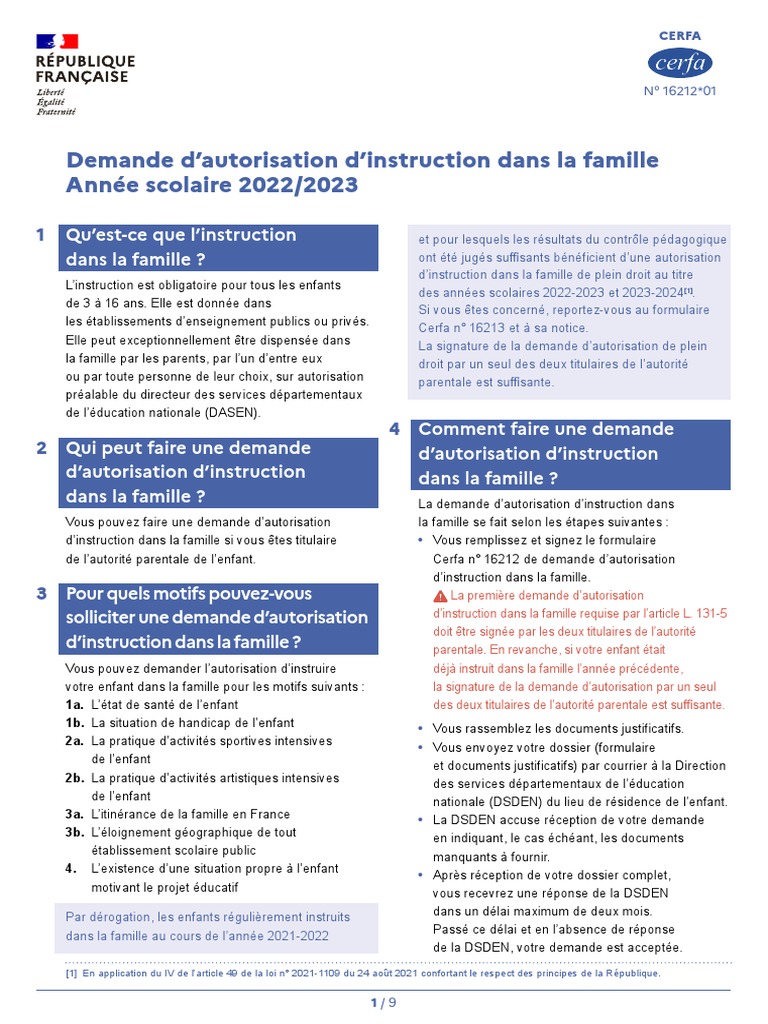 Cerfa 16212-01 | PDF