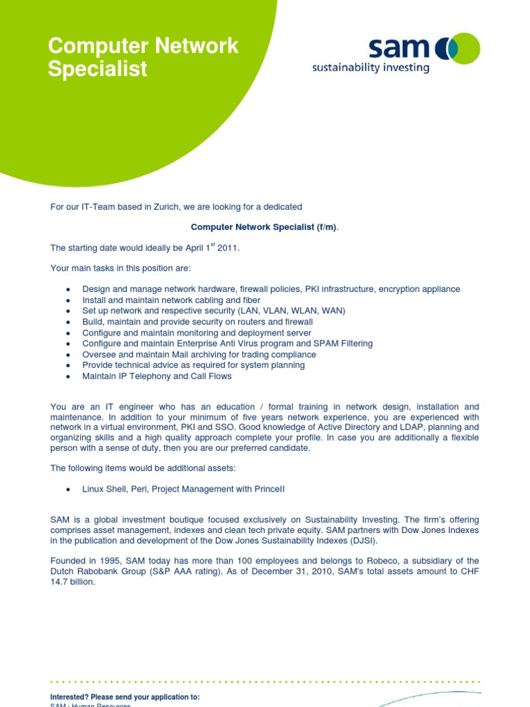 Computer Network Specialist | PDF