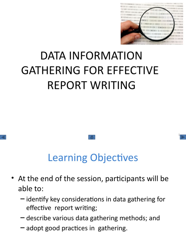 Data Information Gathering For Effective Report Writing | PDF | Focus ...