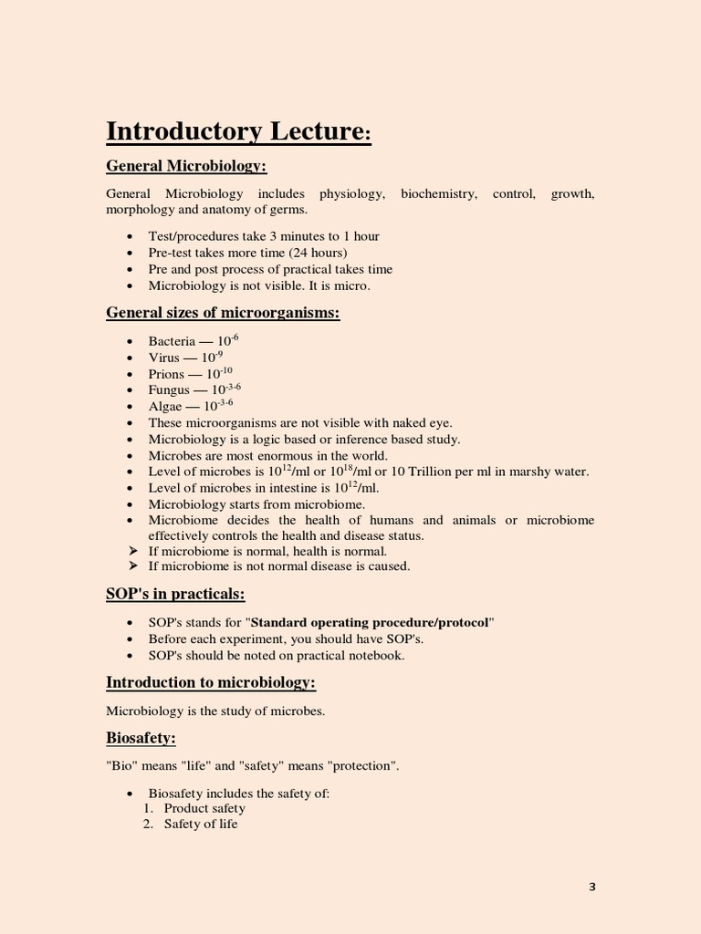 Microbiology Lecture Notes | PDF | Virus | Microbiology