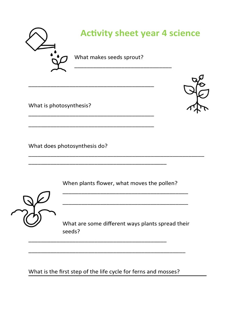 Activity Sheet Year 4 Science | PDF | Self-Improvement | Lifestyle