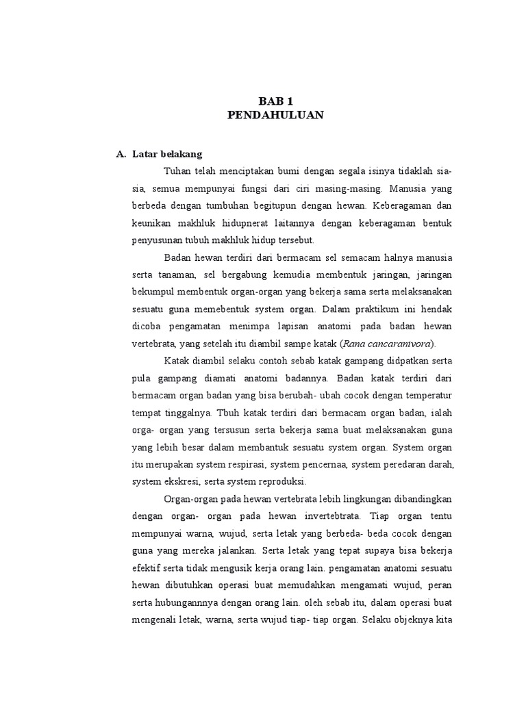 Anatomi Katak Sawah: Struktur dan Fungsi | PDF