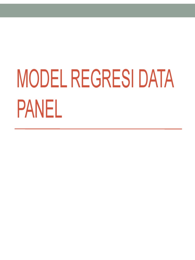 Model Regresi Data Panel | PDF