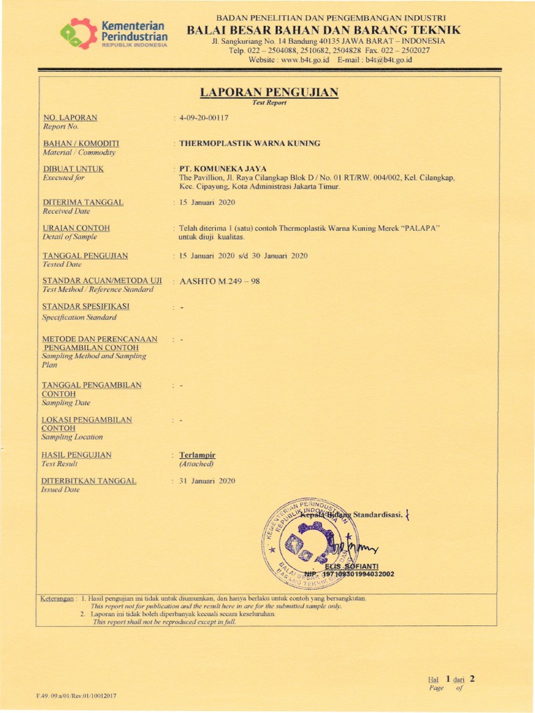 Tes Lab Aashto M249-98 Kuning | PDF