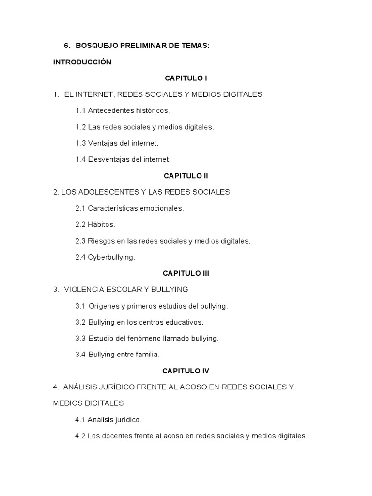 Bosquejo Preliminar de Temas | PDF