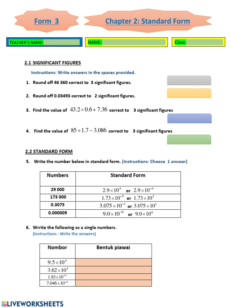 Math Exe Form 3 Chapter 2 | PDF | Significant Figures | Mathematics