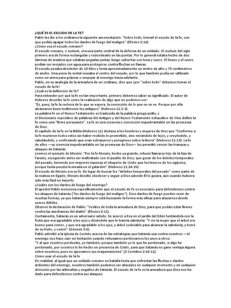 El Escudo de la Fe: Significado y Uso | PDF | Fe | Gracia divina