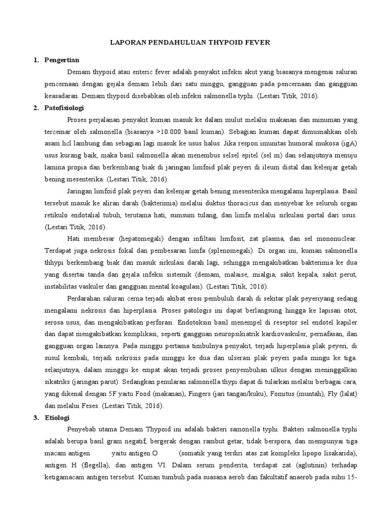 LP Askep Typoid Anak | PDF