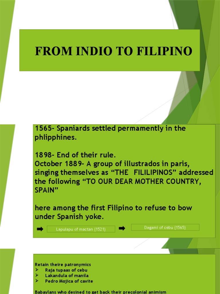 Evolution from Indio to Filipino | PDF | Philippines | Southeast Asia