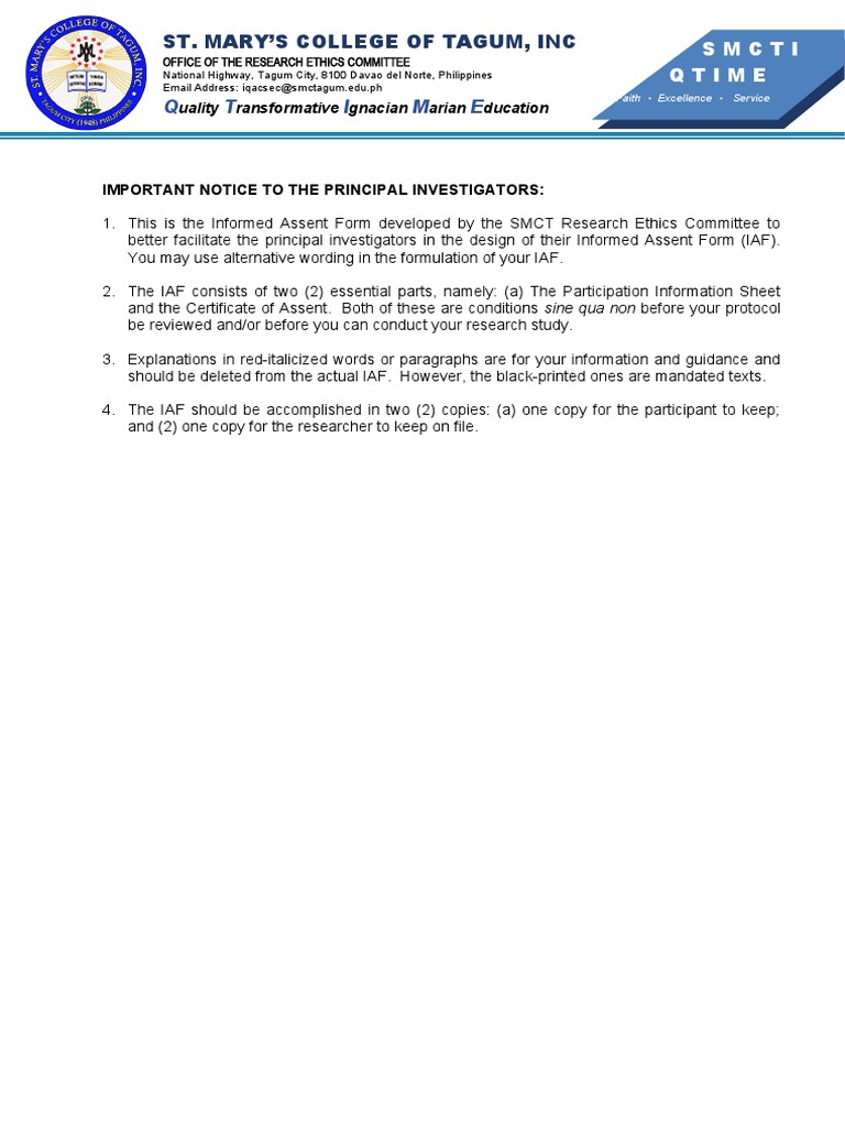 Informed Assent Form | PDF | Informed Consent | Privacy