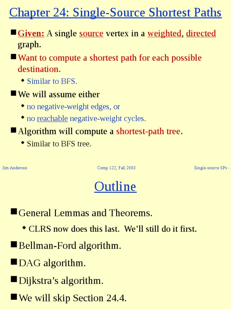 Given:: Source Weighted Directed Want To Compute A Shortest Path For ...