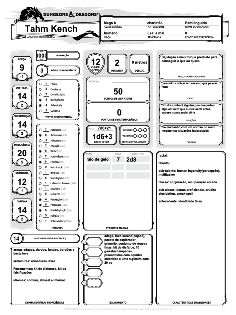 D - D 5E - Tahm Kench | PDF