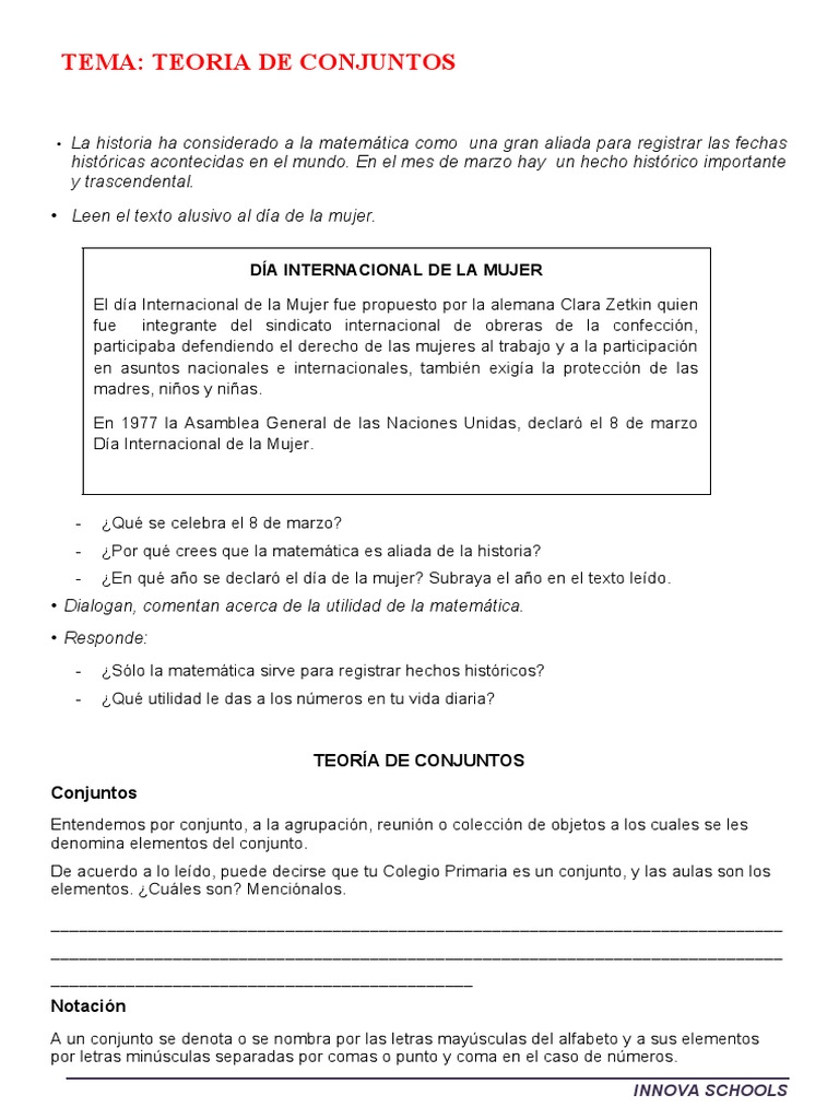 01 Matematicas Mes de Marzo | Descargar gratis PDF | Conjunto ...