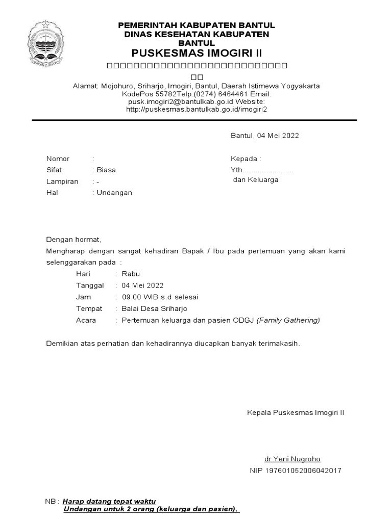 Undangan Family Gathering SPJ | PDF