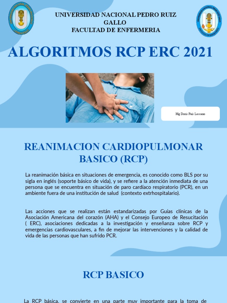Algoritmos RCP | PDF | Reanimación cardiopulmonar | Medicina CLINICA