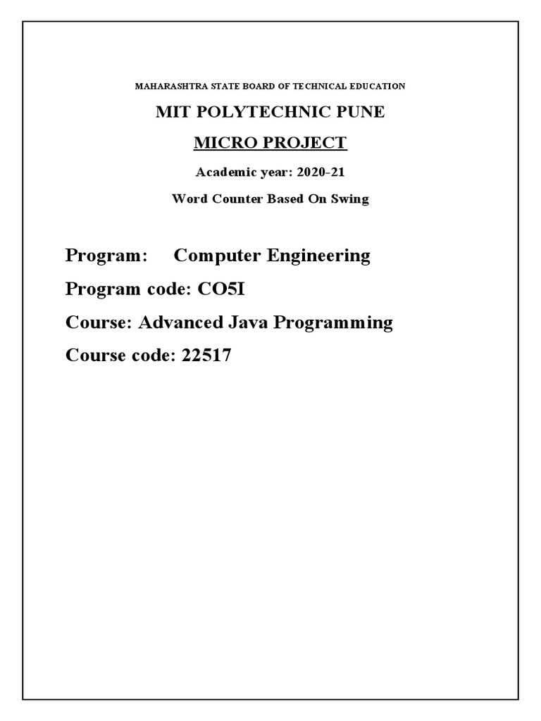 Word Counter Using Java Swing | PDF | Computing | Software Engineering