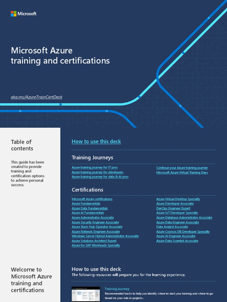 Azure Training + Certification Guide | PDF | Microsoft Azure | Cloud Computing