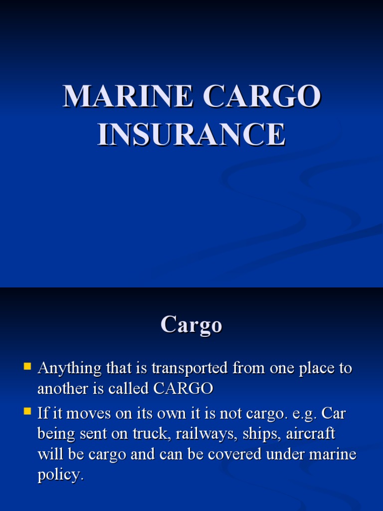 Marine Cargo Insurance | PDF | Insurance | Transport