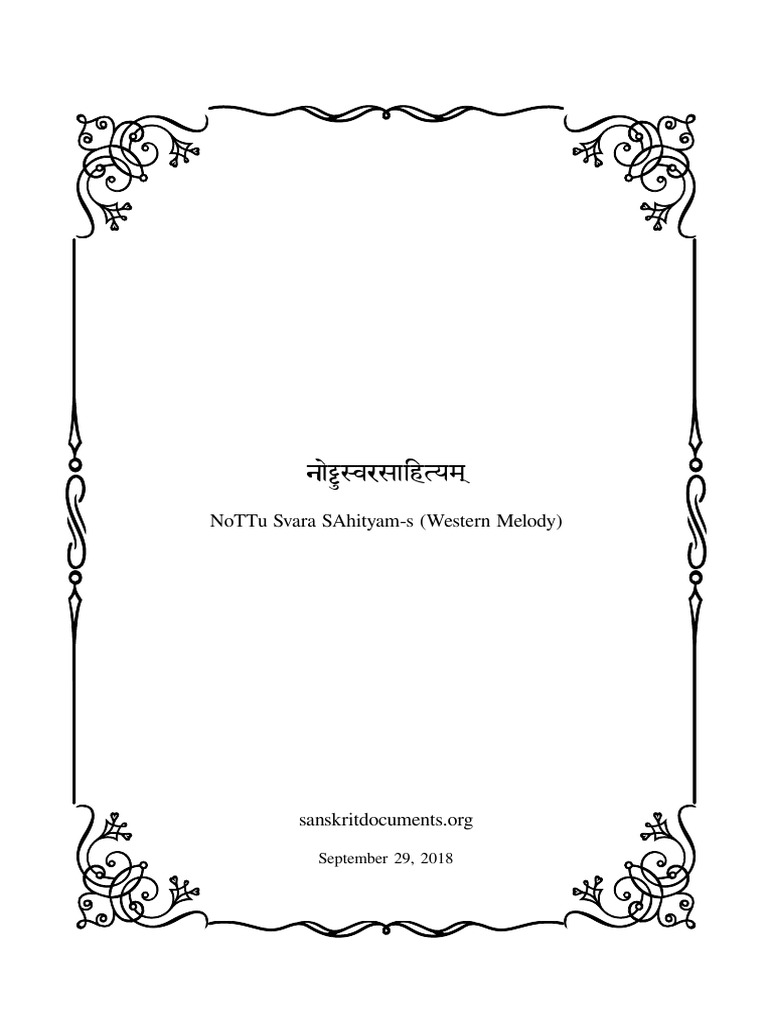 Nottu Svara Sahityam-S (Western Melody) : September 29, 2018 | PDF ...