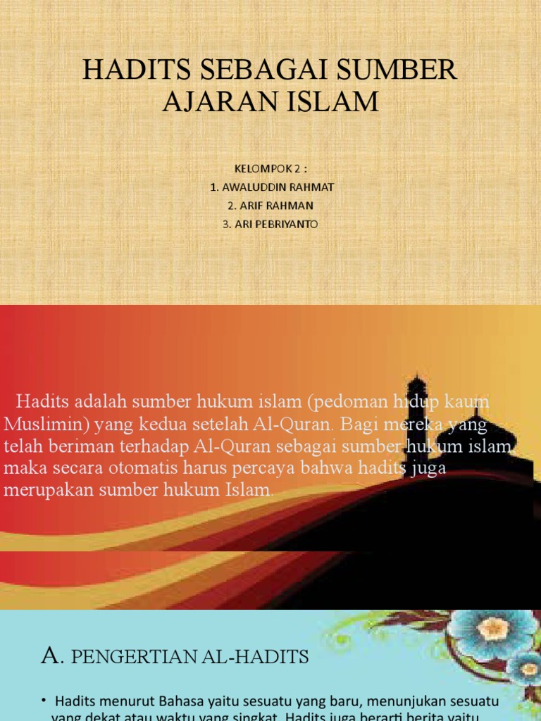 HADITS SEBAGAI SUMBER AJARAN ISLAM | PDF