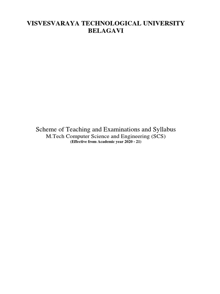 VTU M.Tech CSE Syllabus Overview | PDF | Cryptography | Semantic Web