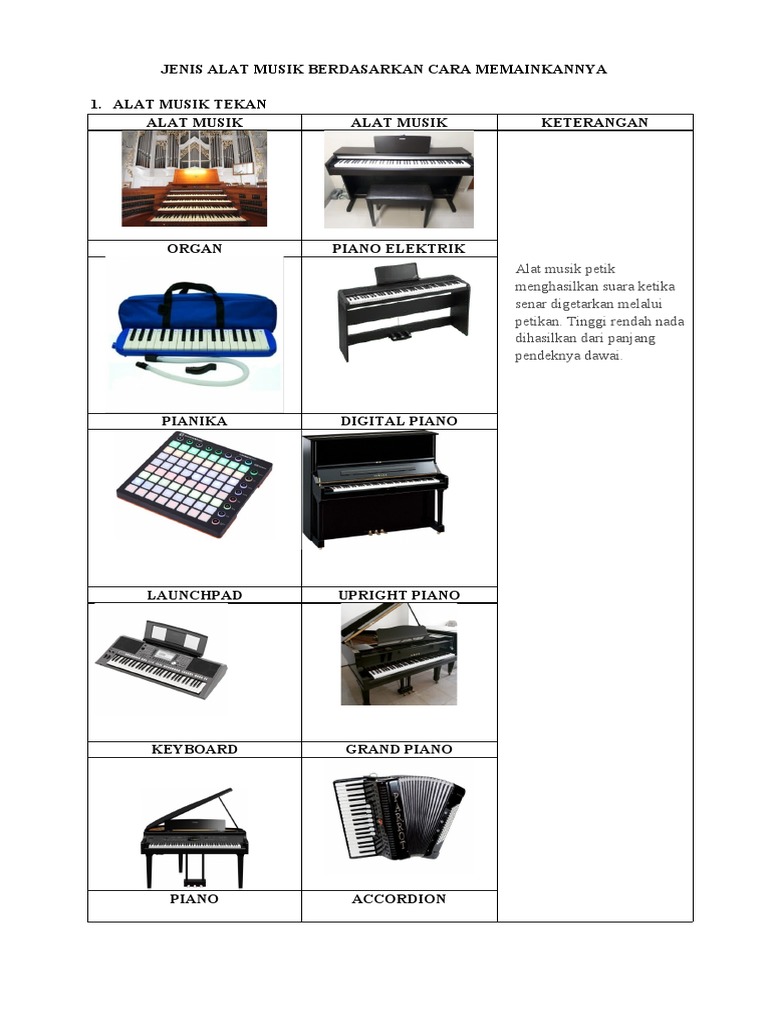 Jenis Alat Musik Berdasarkan Cara Main | PDF
