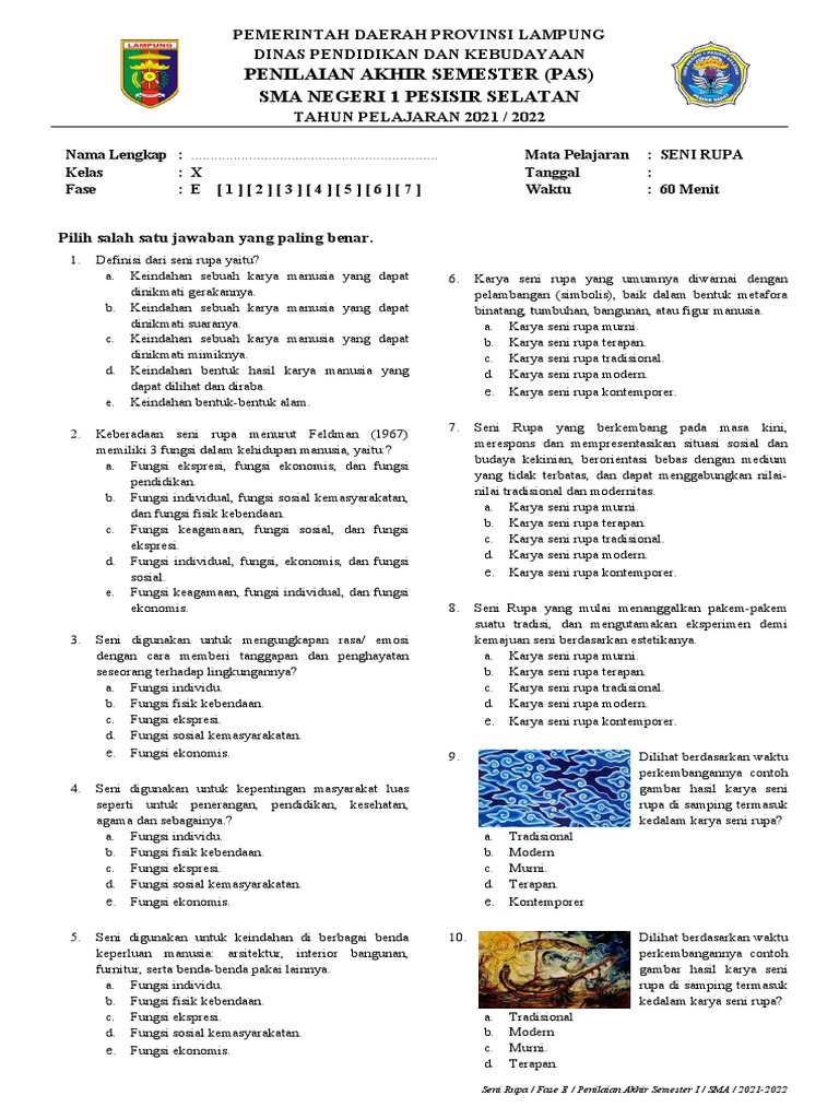 Soal PG SBK Fase E | PDF