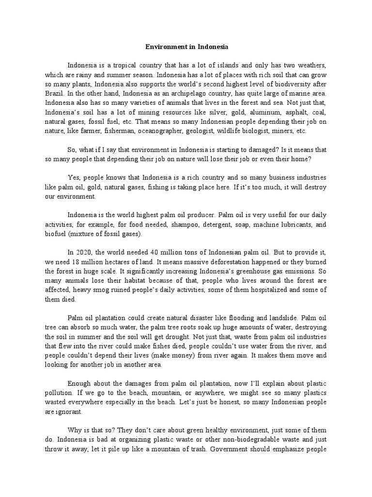 Environment in Indonesia | PDF | Indonesia | Natural Environment