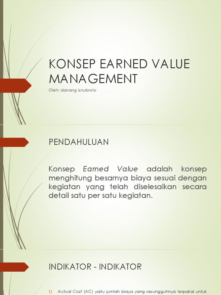2.2. Konsep Earned Value | PDF