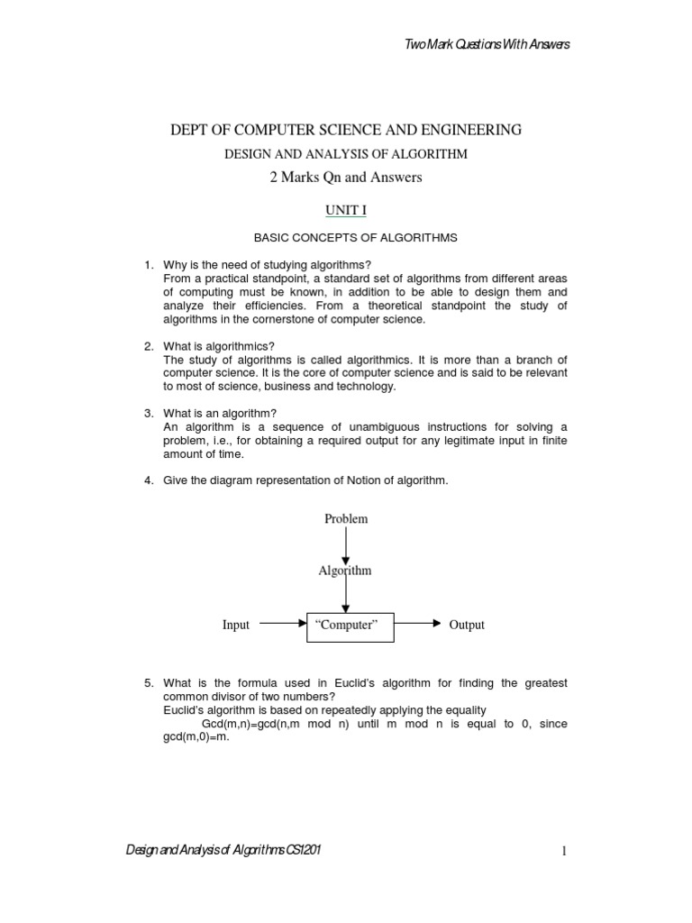 Cs1201 Design and Analysis of Algorithm | Download Free PDF | Algorithms | Time Complexity