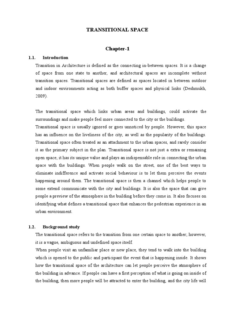 Transitional Space Chapter-1 | PDF | Space | Nature