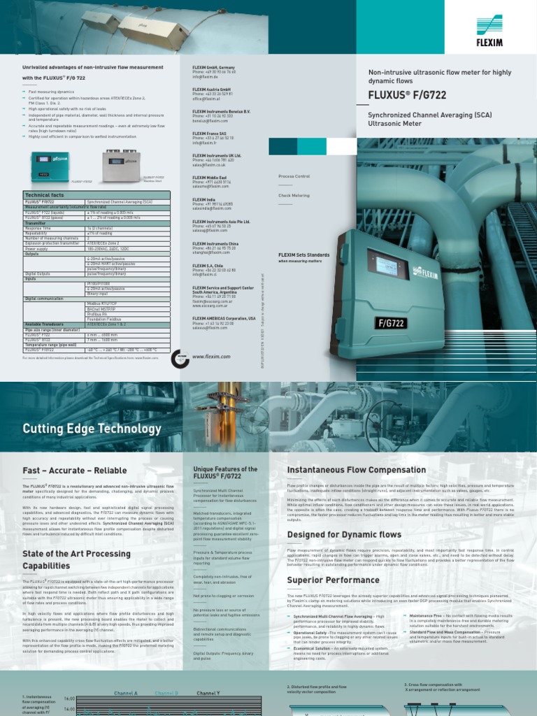 Fluxus F/G722: Non-Intrusive Ultrasonic Flow Meter For Highly Dynamic ...