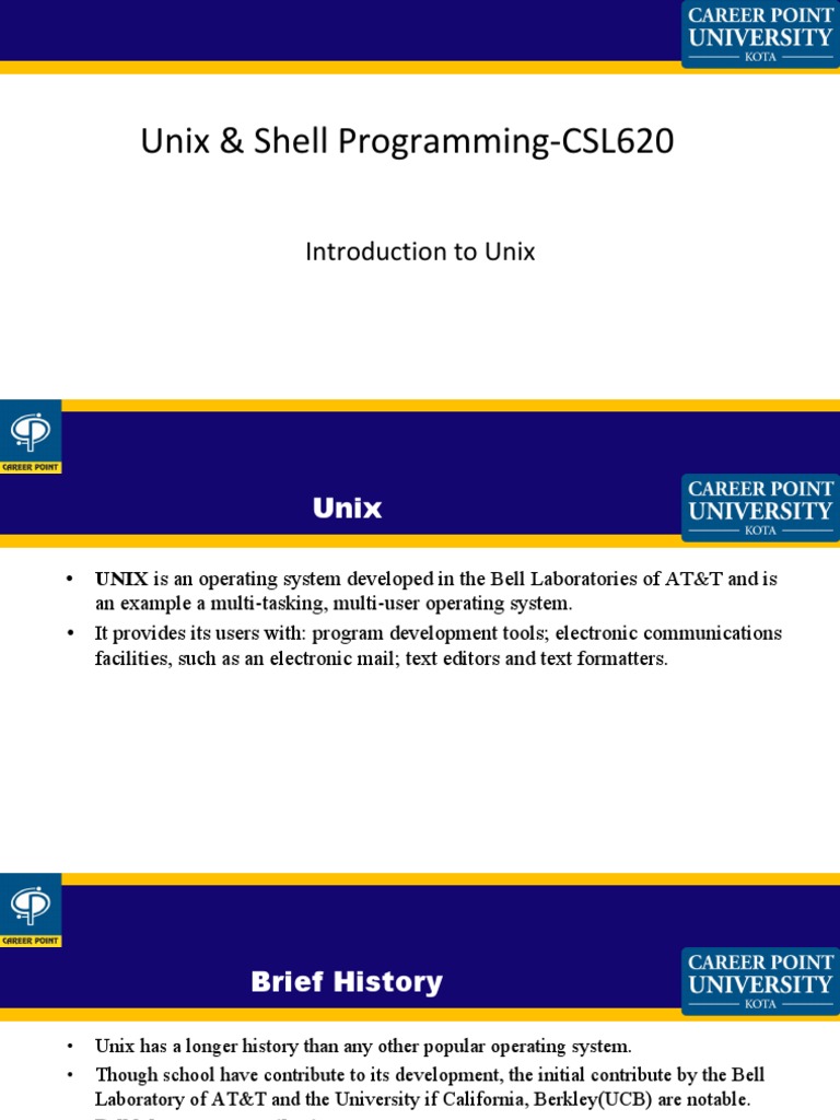 Unix And Shell Programming Csl620 Pdf Unix Berkeley Software Distribution