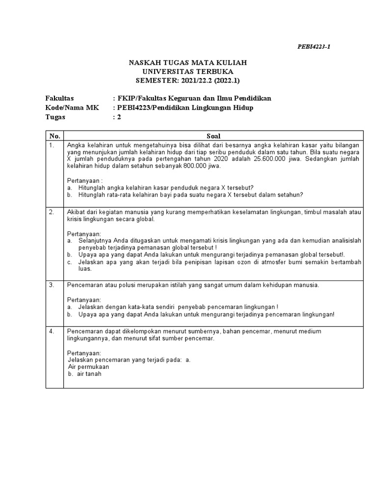 TMK 2 Lingkungan Hidup | PDF