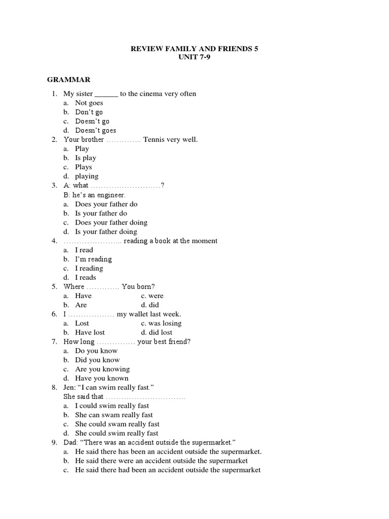 English Grammar & Vocabulary Quiz | PDF